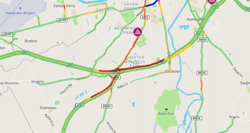 A55 Near Posthouse Roundabout Clear Following Earlier Collision